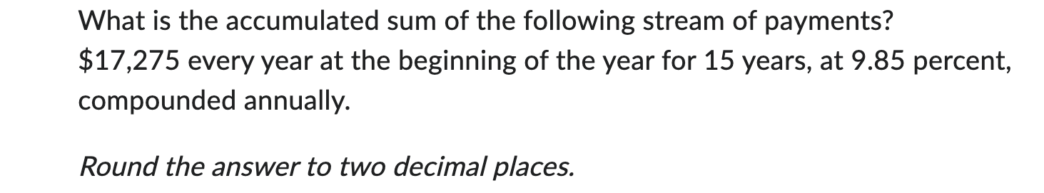 Solved What is the accumulated sum of the following stream | Chegg.com