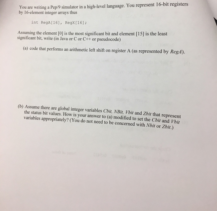 Solved ou are writing a Pep/9 simulator in a high-level | Chegg.com Solved ou are writing a Pep/9 simulator in a high-level | Chegg.com