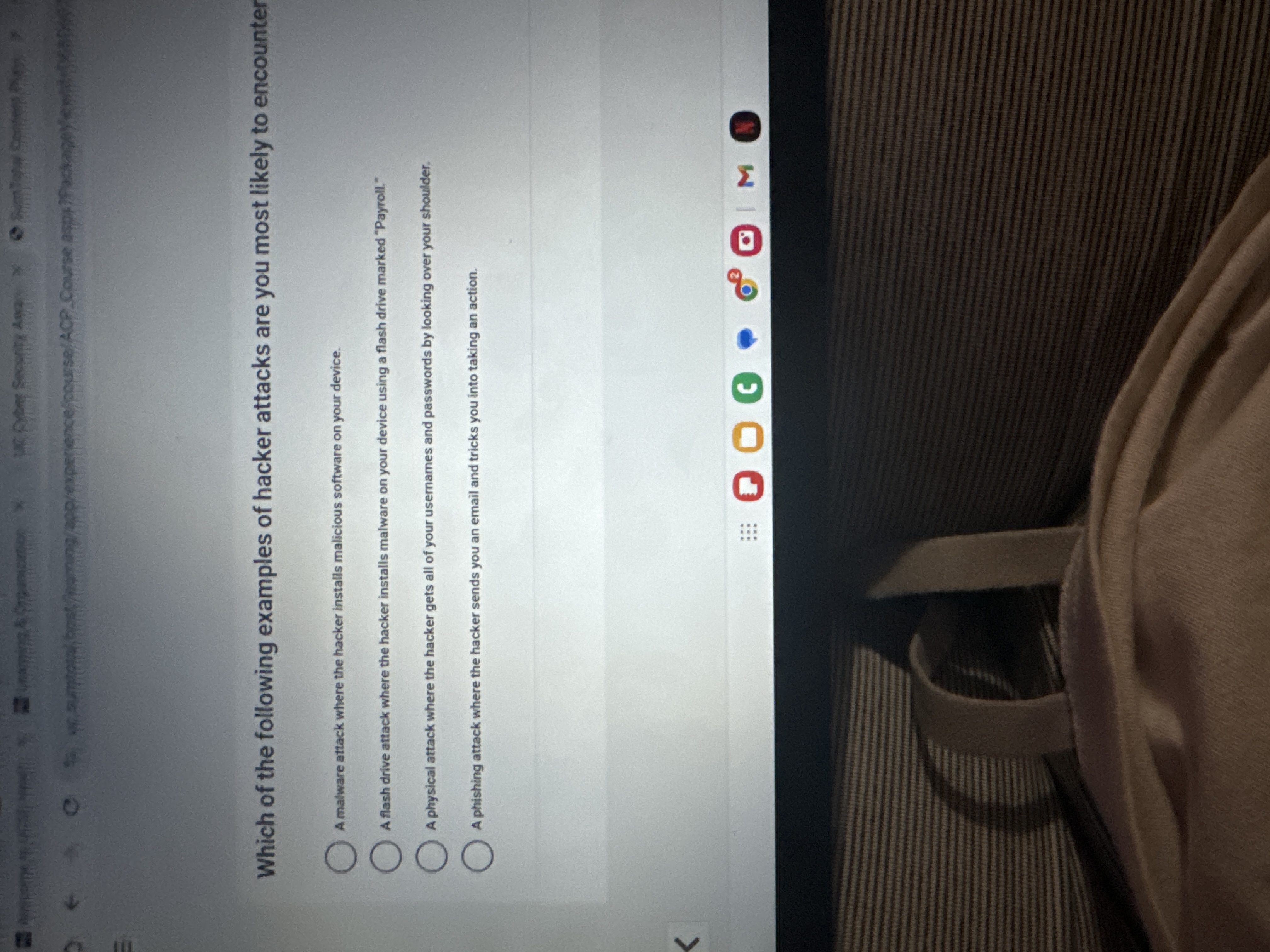 Solved Which of the following examples of hacker attacks are | Chegg.com
