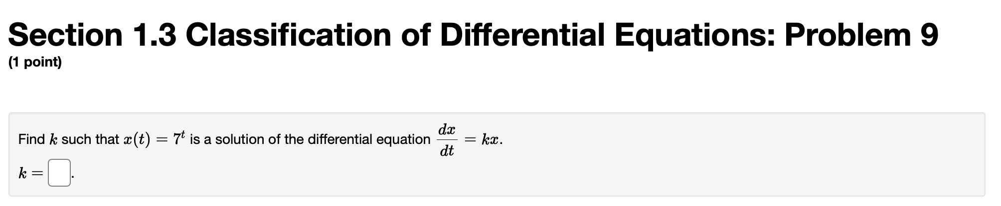 Solved Section 1.3 Classification of Differential Equations: | Chegg.com