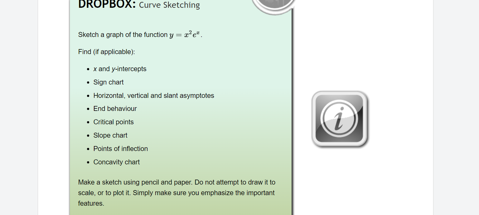 Solved DROPBOX: Curve Sketching Sketch a graph of the | Chegg.com
