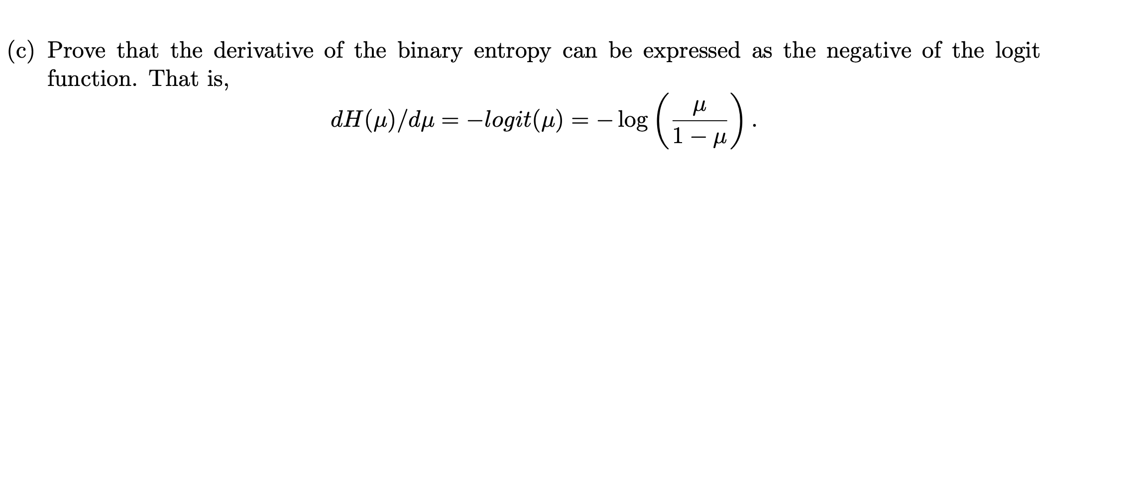 Solved Entropy of a Bernoulli variable: The Bernoulli for x | Chegg.com