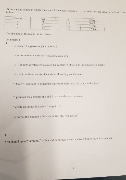 Solved Question 2 (30 points) Consider a class Employee with | Chegg.com