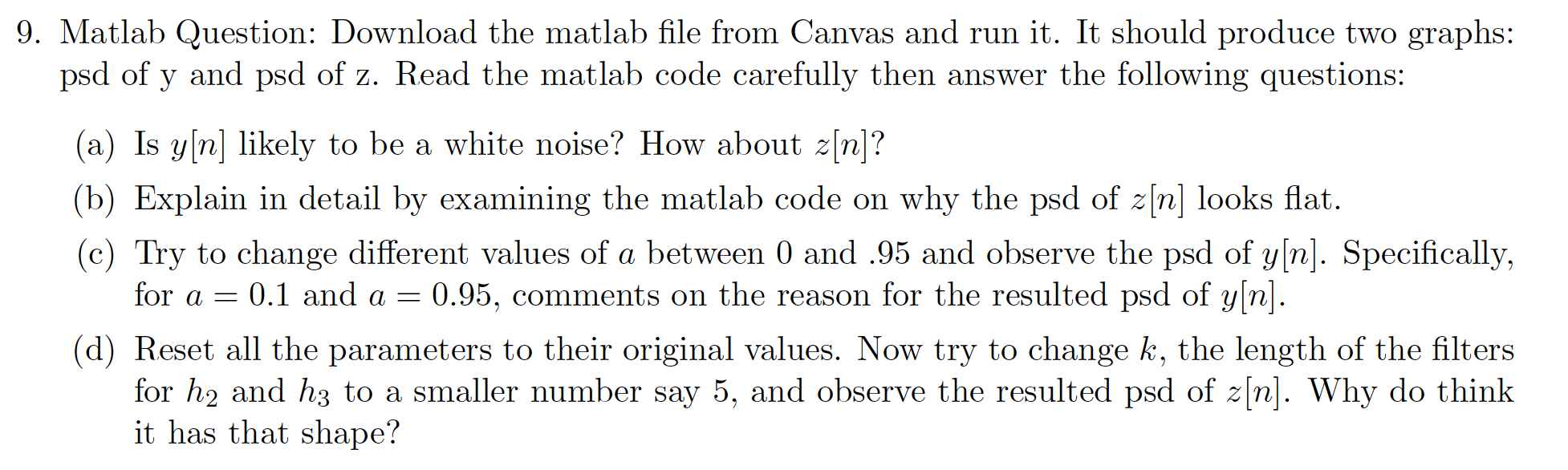 Matlab Question: Download the matlab file from Canvas | Chegg.com