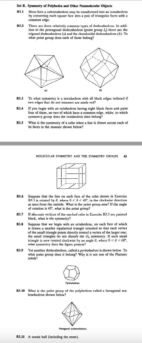 Solved Set B. Symmetry of Polyhedra and Other Nonmolecular | Chegg.com