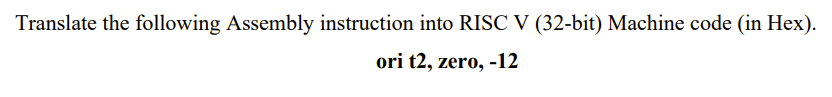 Solved Translate The Following Assembly Instruction Into 