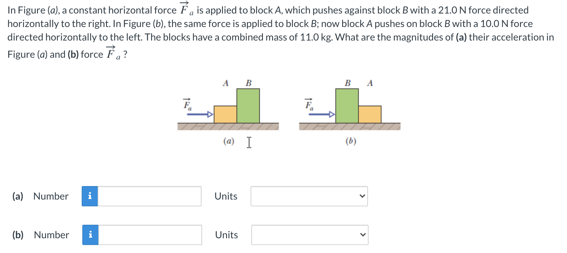 Solved In Figure (a), a constant horizontal force É a is | Chegg.com