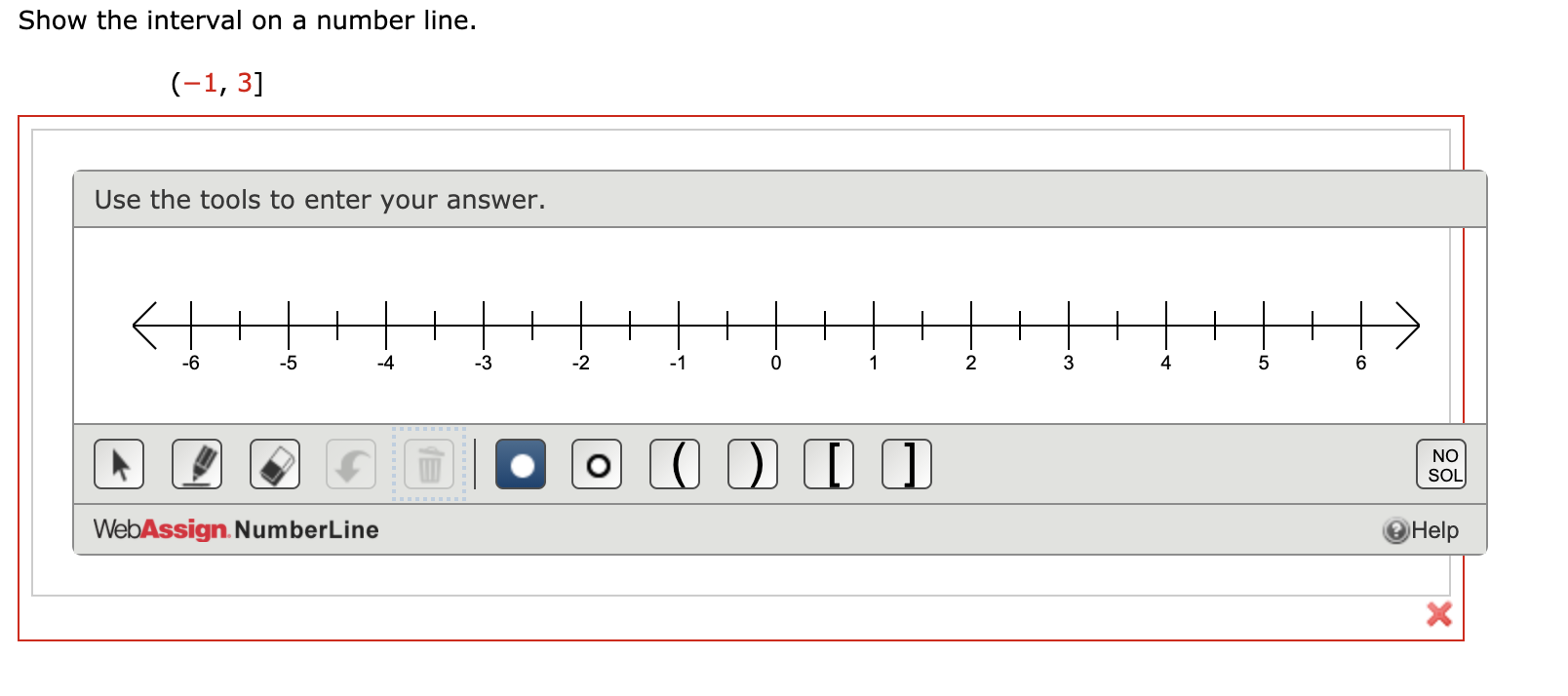 Solved Show the interval on a number line. (-1, 3] Use the | Chegg.com