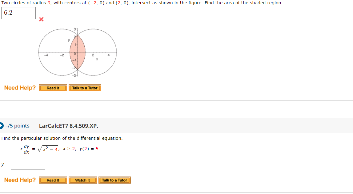 Solved Two circles of radius 3, with centers at (-2, 0) and | Chegg.com