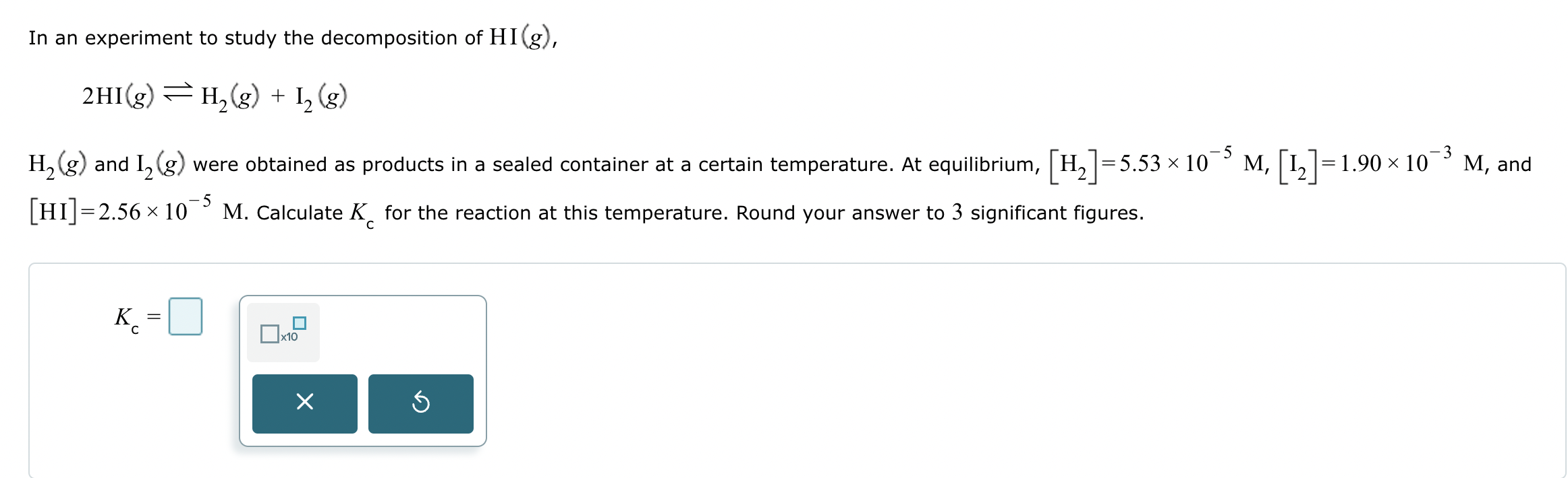 Solved In an ﻿experiment to ﻿study the decomposition | Chegg.com