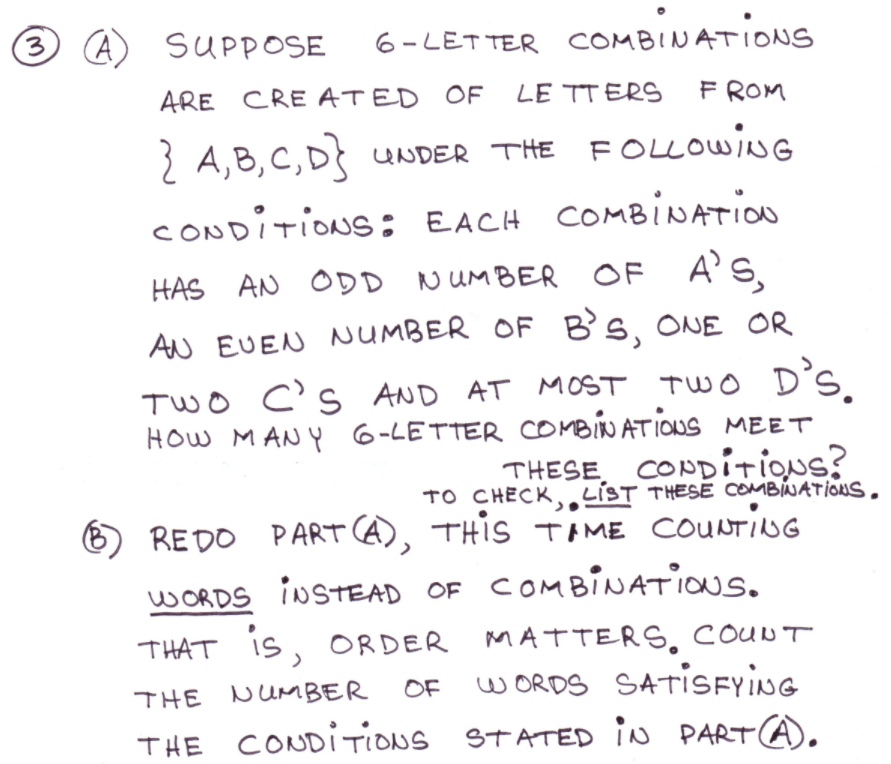 Solved 3 FROM (A) SUPPOSE 6-LETTER COMBINATIONS ARE CREATED | Chegg.com