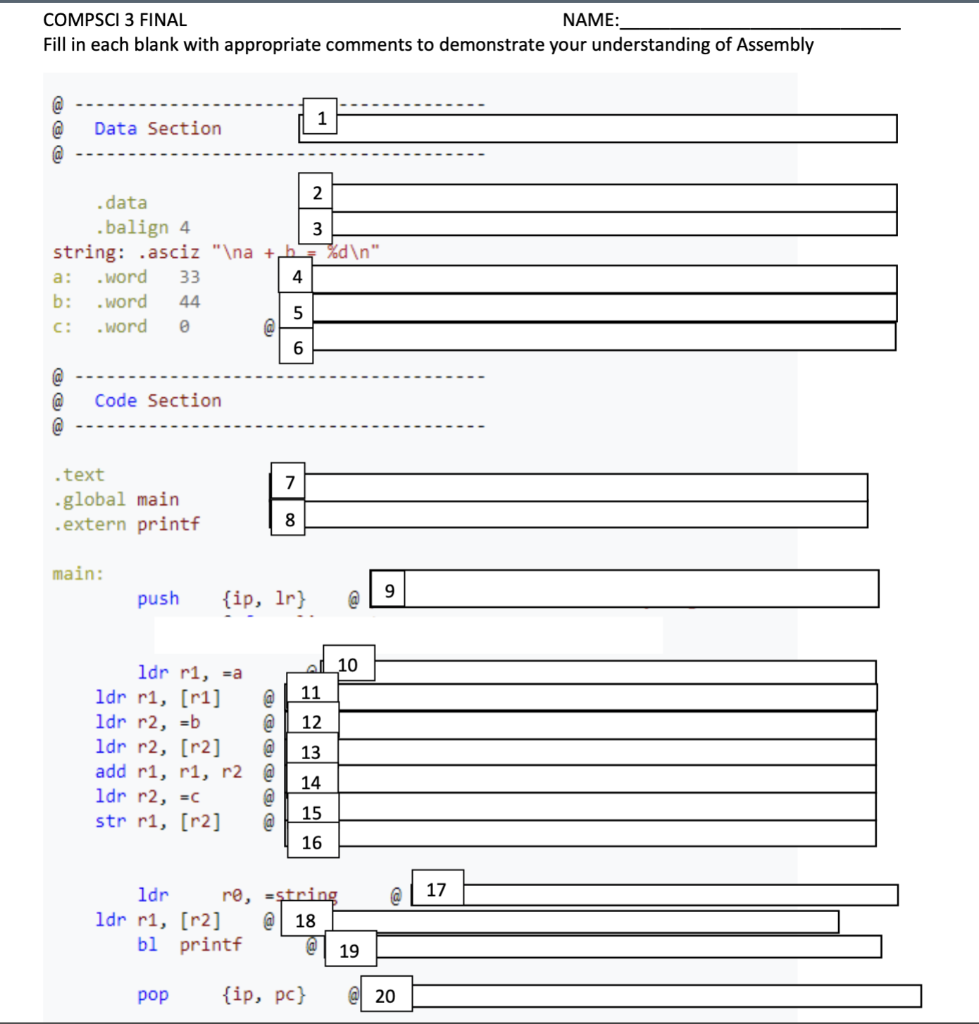 Solved You only need to respond by adding appropriate | Chegg.com