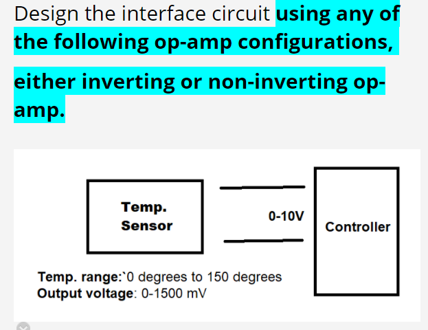 Solved Design the interface circuit using any of the | Chegg.com