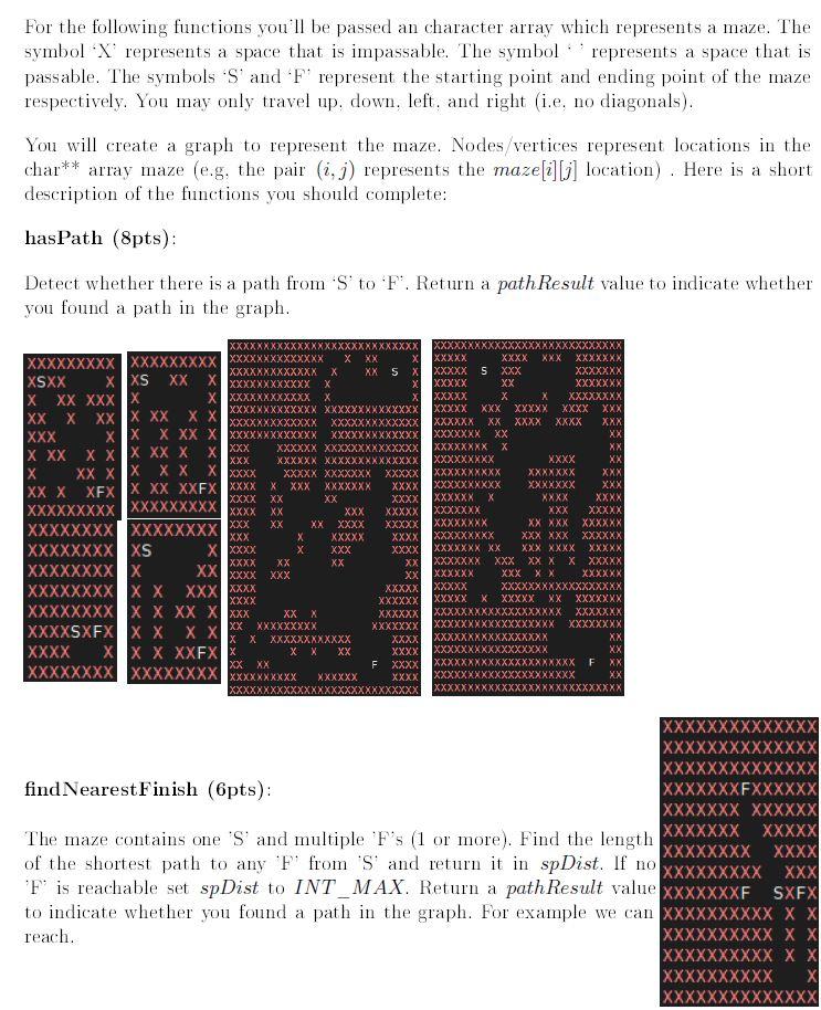 For the following functions you'll be passed an | Chegg.com