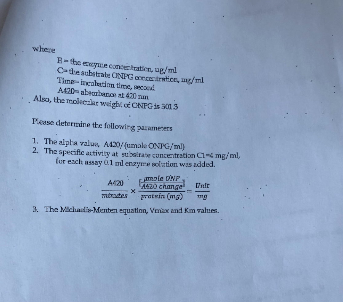 Problem #3: Lactase Assay (40 points) Lactase is an | Chegg.com