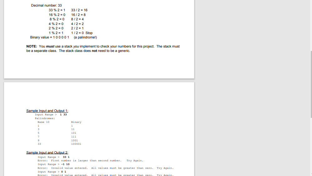 Solved EECS 2500 -- Linear Data Structures Project 1 -- | Chegg.com