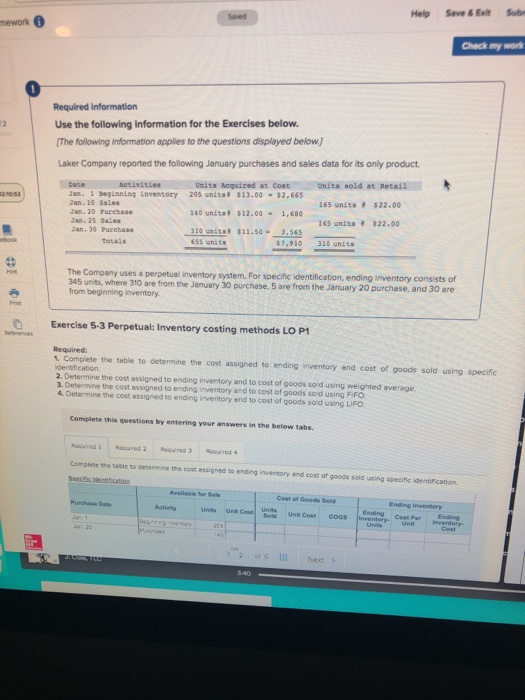 Solved Help Save&Exit Subr mework Check my work 0 Required | Chegg.com