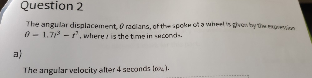 Solved Question 2 spoke of a wheel is given by the | Chegg.com