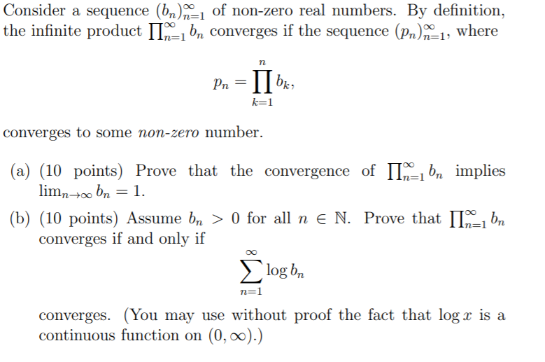 Solved Consider a sequence (bn)-1 of non-zero real numbers. | Chegg.com