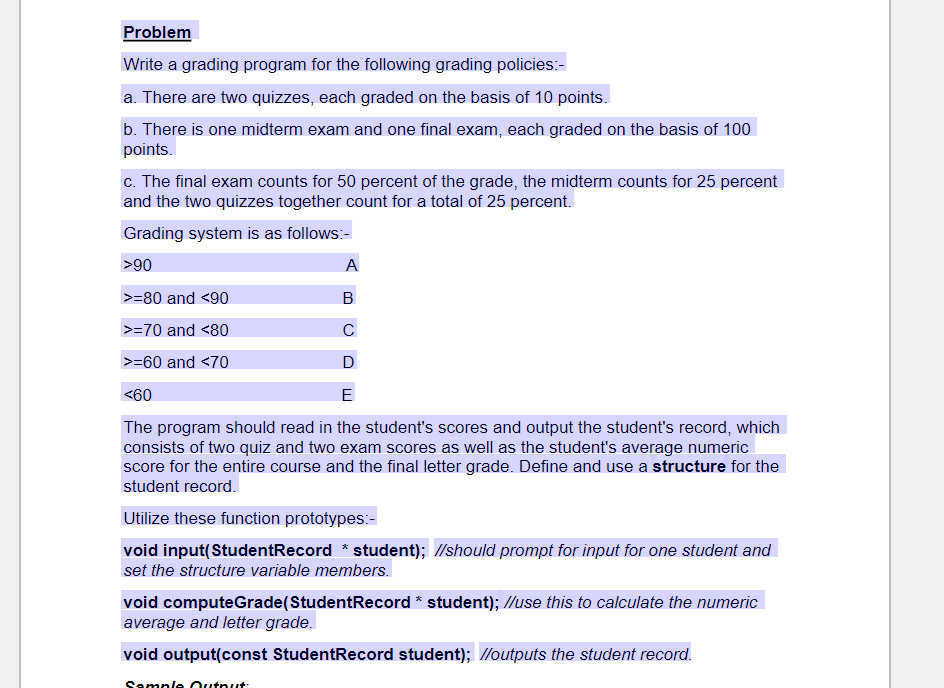 Solved NOTE: PLEASE PROVIDE THE OUTPUT OF THE CODE IN C AND | Chegg.com