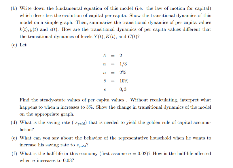 Solved Consider the following representative household | Chegg.com