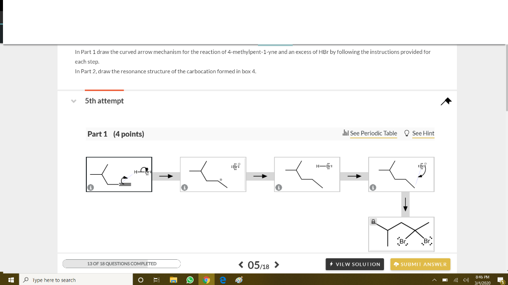 Solved In Part 1 draw the curved arrow mechanism for the | Chegg.com