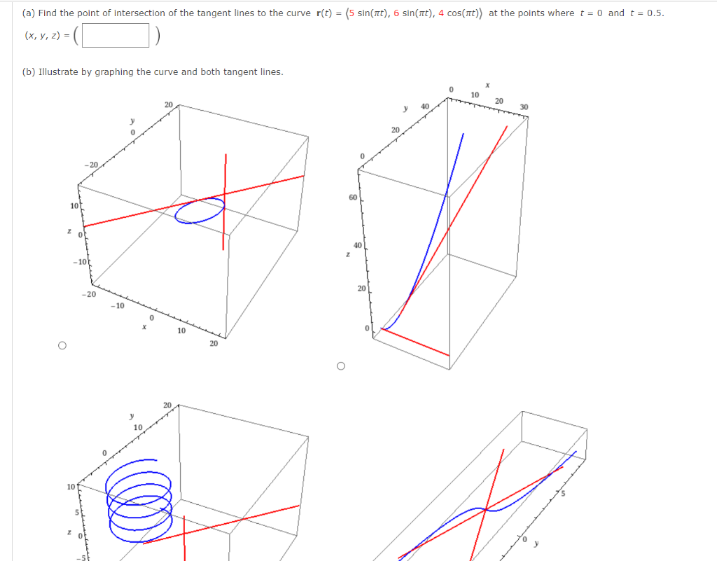 Solved (a) Find the point of intersection of the tangent | Chegg.com