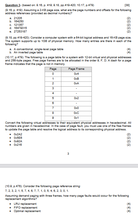 Solved Question 3- (based on: 9.16, p. 419; 9.18, | Chegg.com