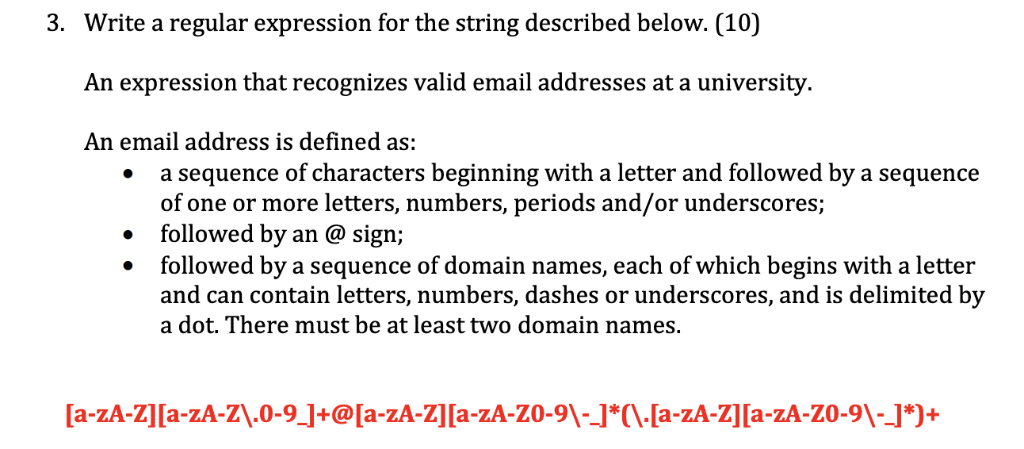 Write a regular expression for the string described | Chegg.com