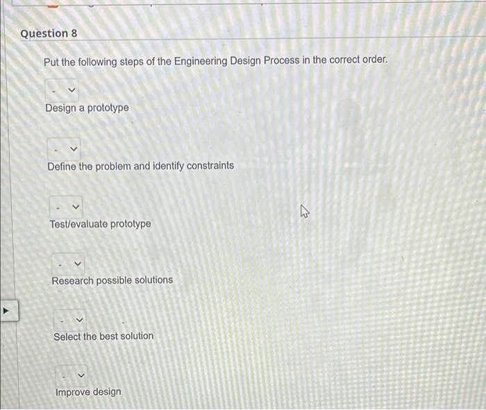 Solved Question 8 Put the following steps of the Engineering | Chegg.com