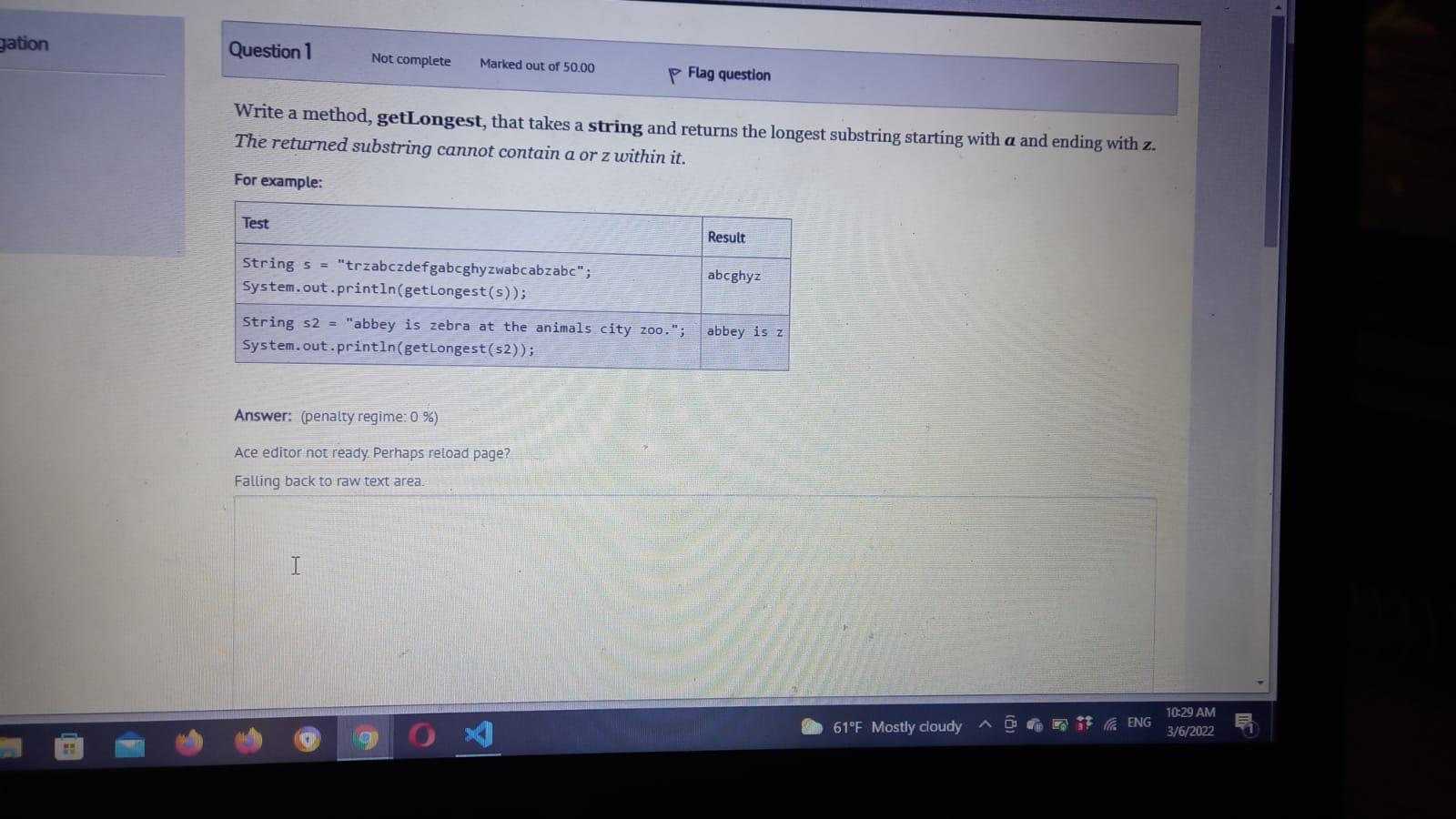 Solved gation Question 1 Not complete Marked out of 50.00 p | Chegg.com
