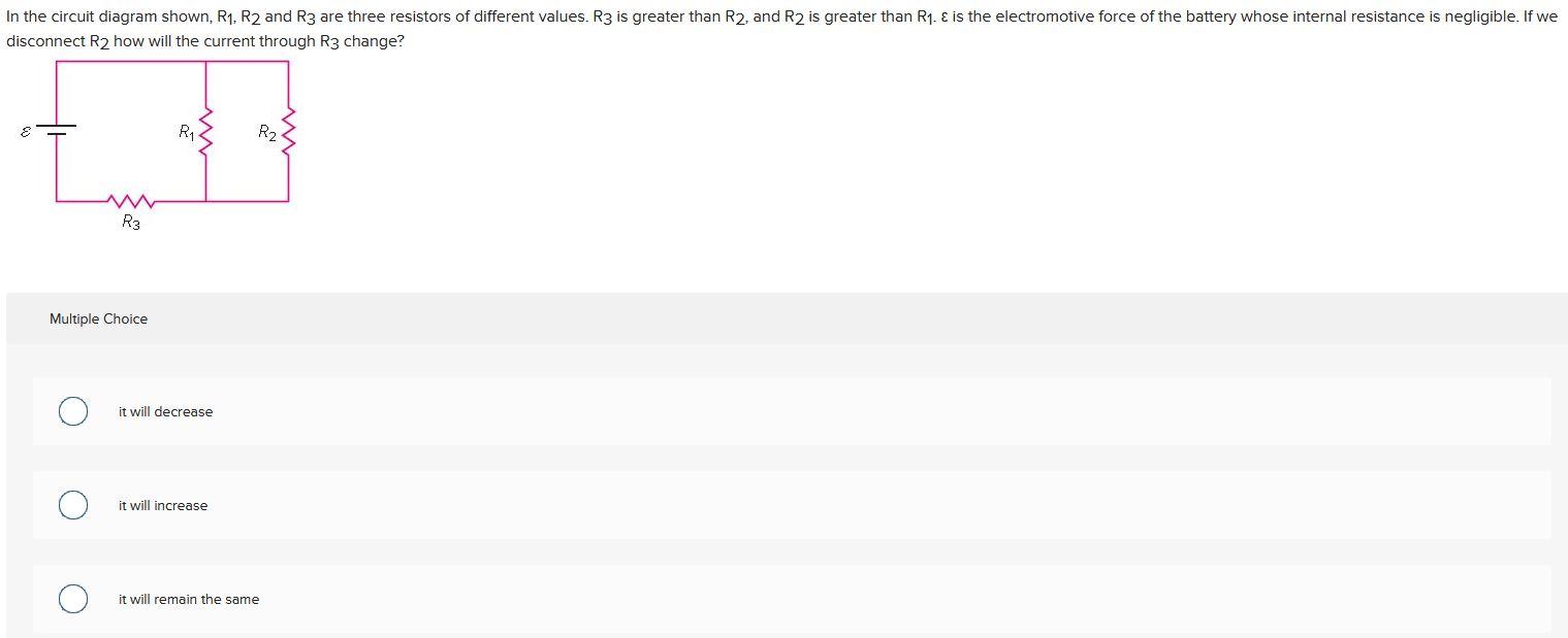 Solved In the circuit diagram shown, R1, R2 and R3 are three | Chegg.com