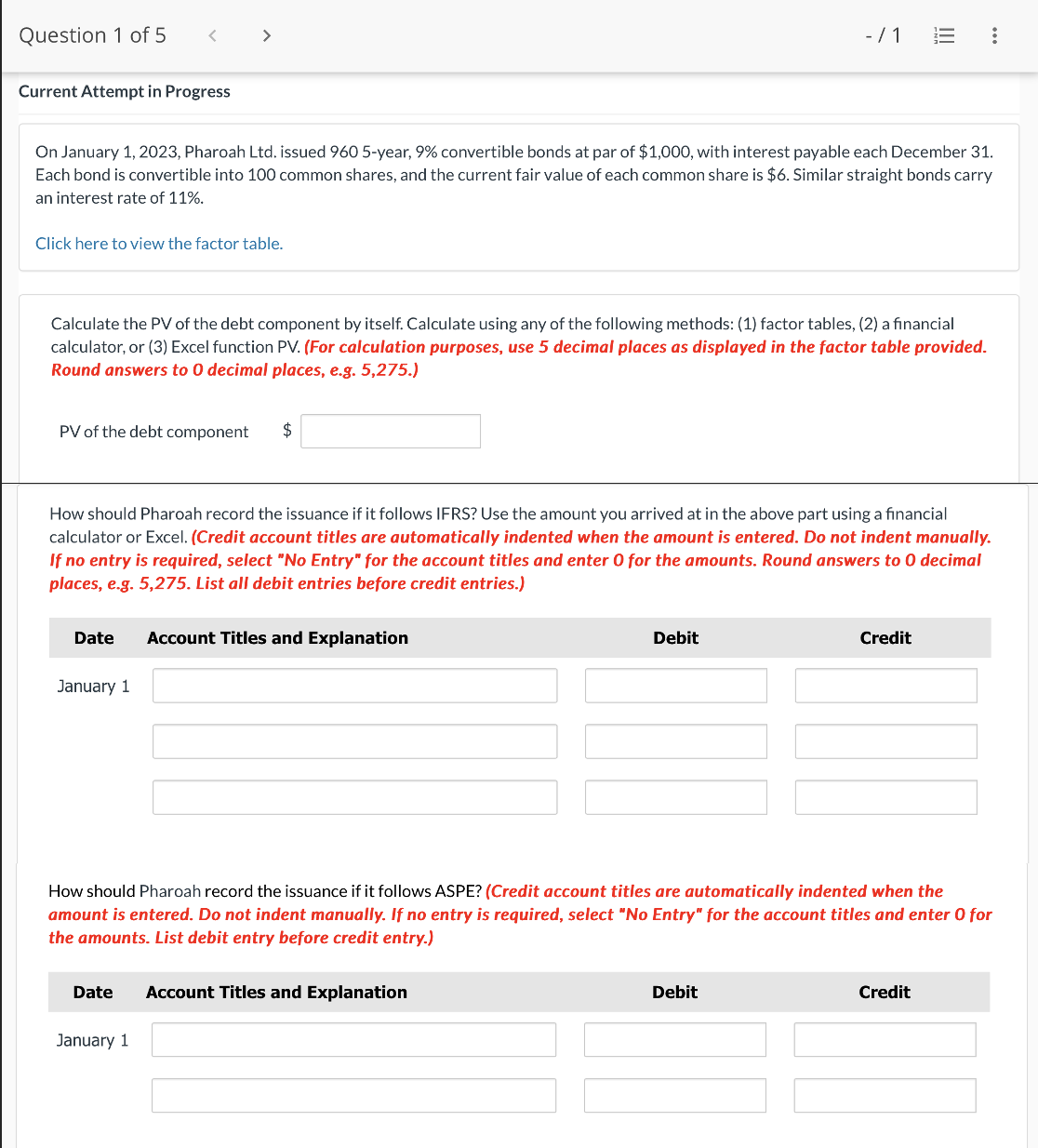 Solved Question 1 ﻿of 5Current Attempt in ProgressOn January | Chegg.com