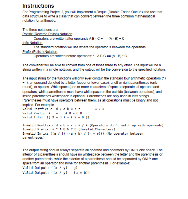 Solved Instructions For Programming Project 2, you will | Chegg.com