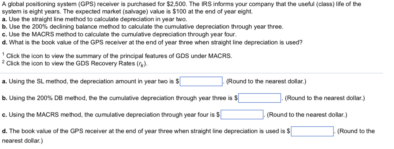Solved A global positioning system (GPS) receiver is | Chegg.com