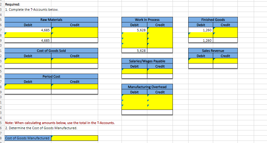 Solved Required: 1. Complete the T-Accounts below. | Chegg.com