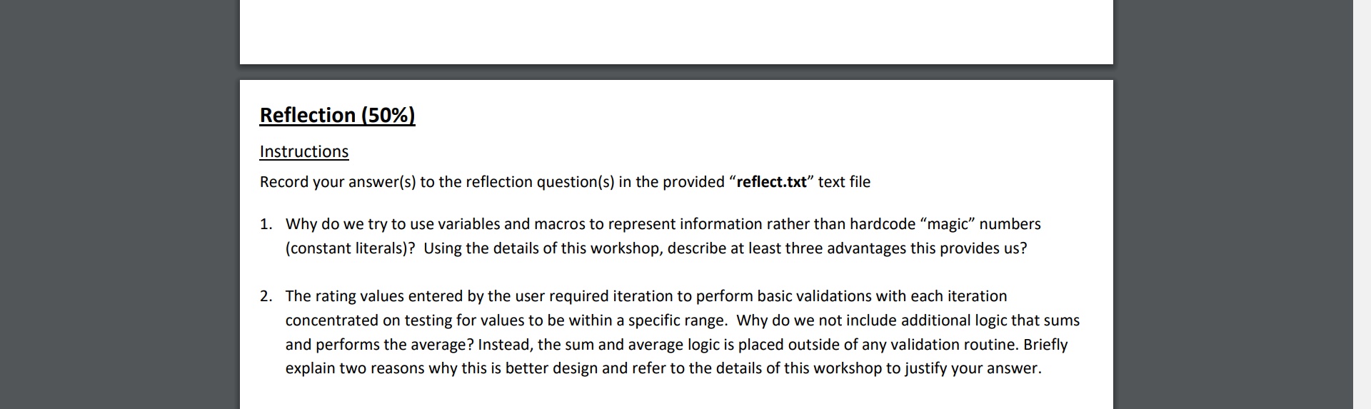 Solved Instructions Record your answer(s) to the reflection | Chegg.com