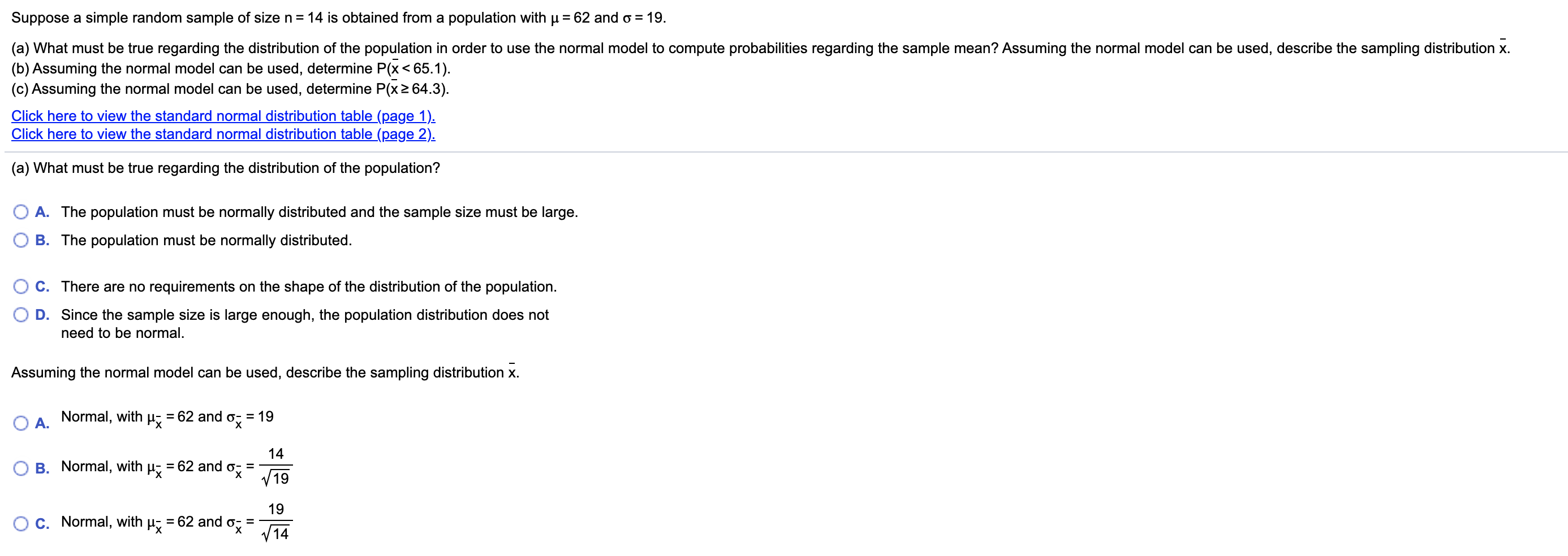 Solved Suppose a simple random sample of size n = 14 is | Chegg.com