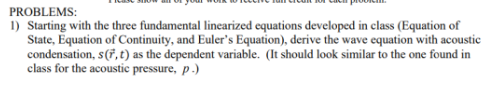 Solved PROBLEMS: 1) Starting with the three fundamental | Chegg.com