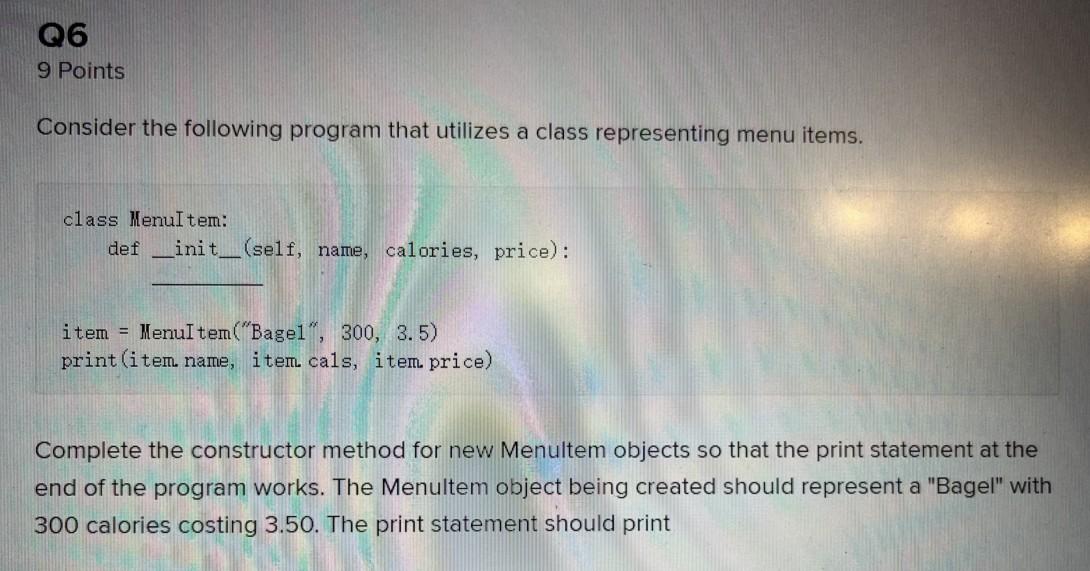 Solved Q6 9 Points Consider the following program that | Chegg.com