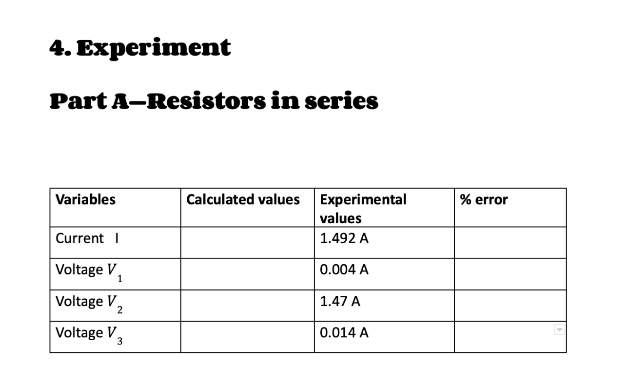 Solved The three resistor values and battery voltage | Chegg.com