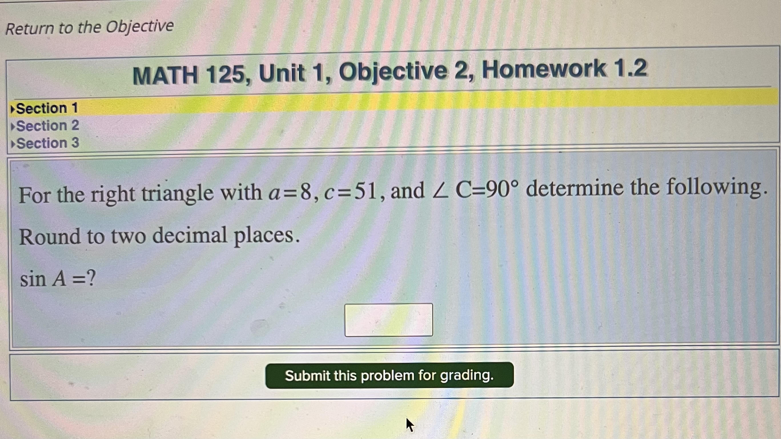 Solved Return to the Objective MATH 125, Unit 1, Objective | Chegg.com