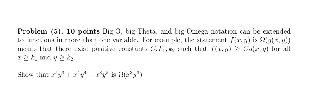 Solved Problem (5), 10 points Big-O, big-Theta, and | Chegg.com