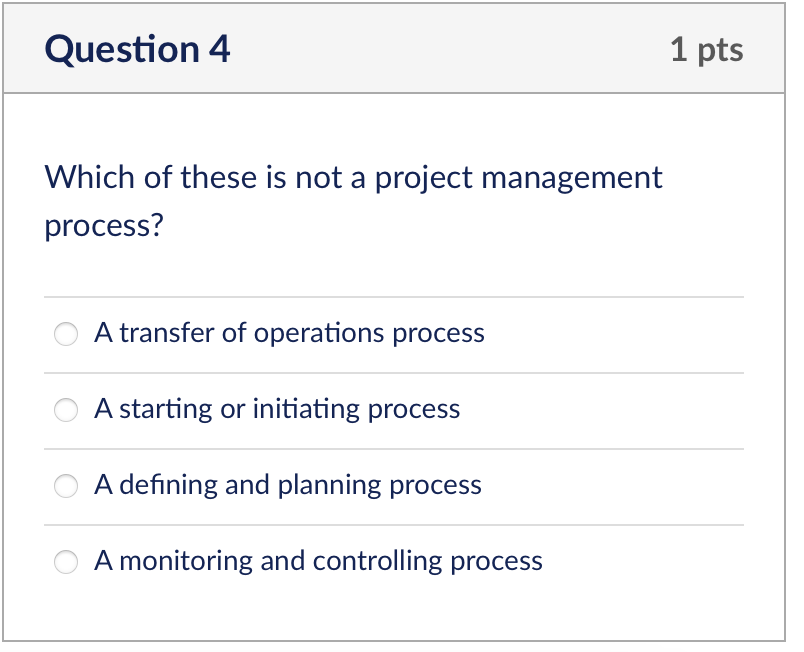 Solved Question 4 1 pts Which of these is not a project | Chegg.com
