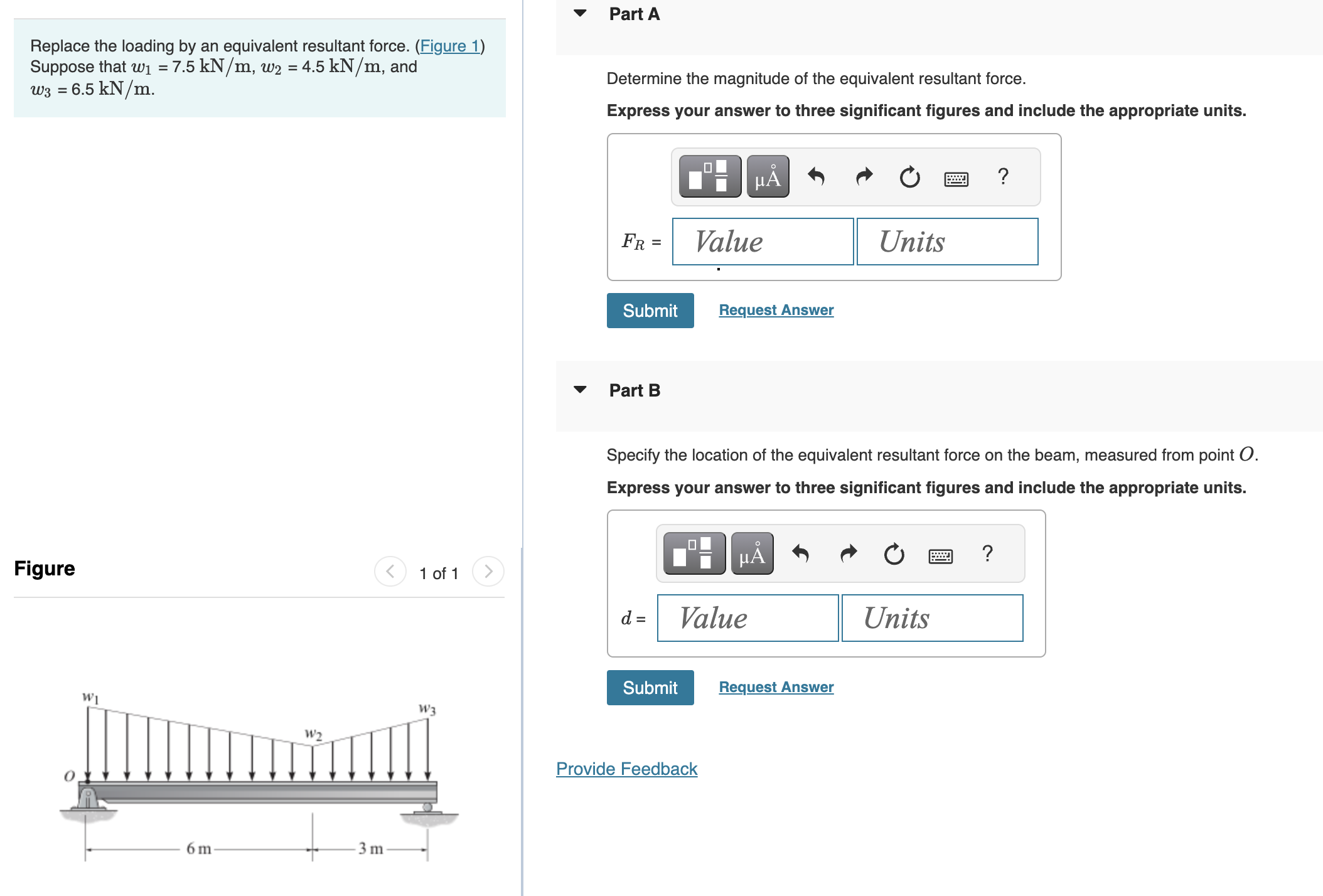 Solved Replace the loading by an equivalent resultant force. | Chegg.com