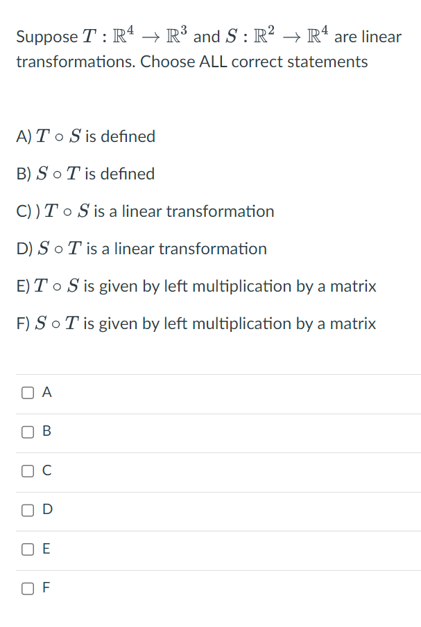 Solved Choose all correct answers. A matrix An×n is | Chegg.com