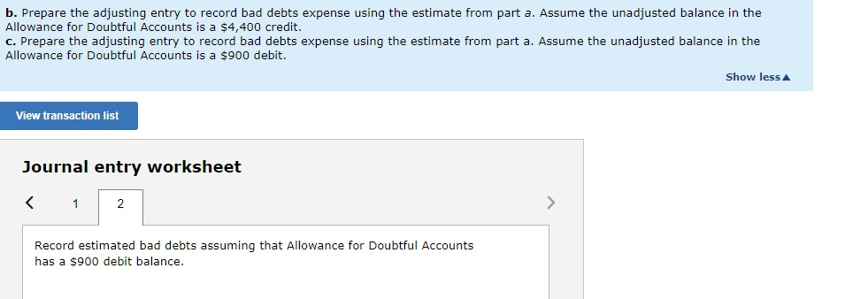 Solved b. Prepare the adjusting entry to record bad debts | Chegg.com