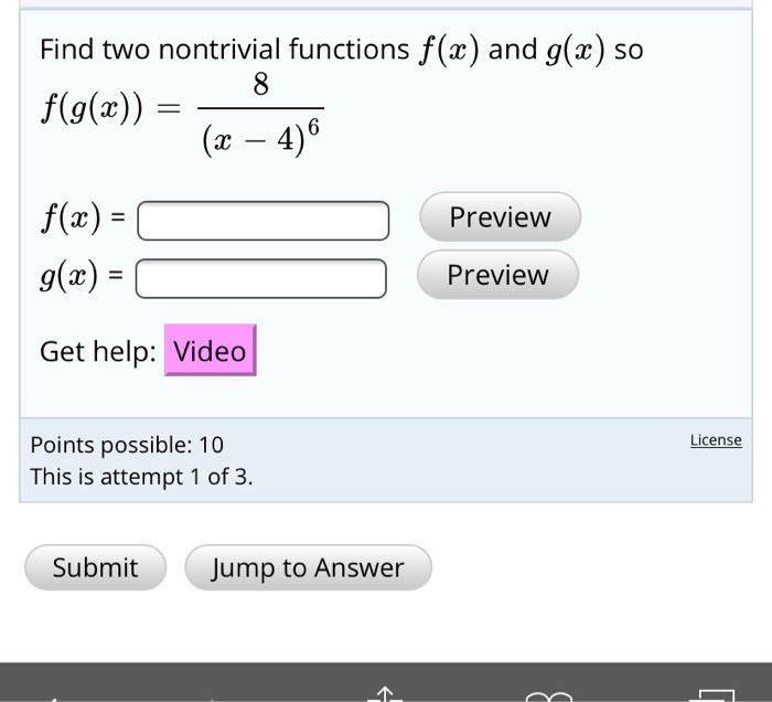 Solved Find two nontrivial functions f(x) and g(x) so | Chegg.com
