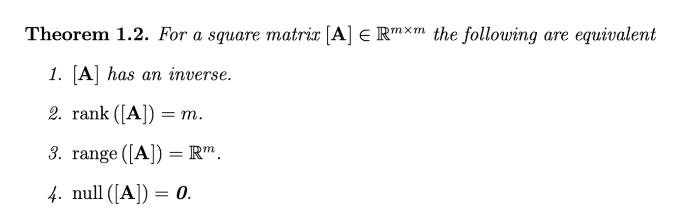 Solved Theorem 1.2. For a square matrix [A]∈Rm×m the | Chegg.com