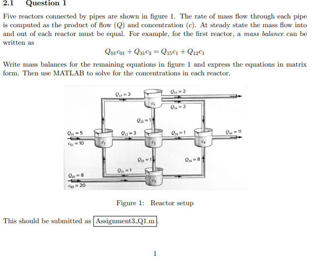 Solved Five Reactors Connected By Pipes Are Shown In Figure
